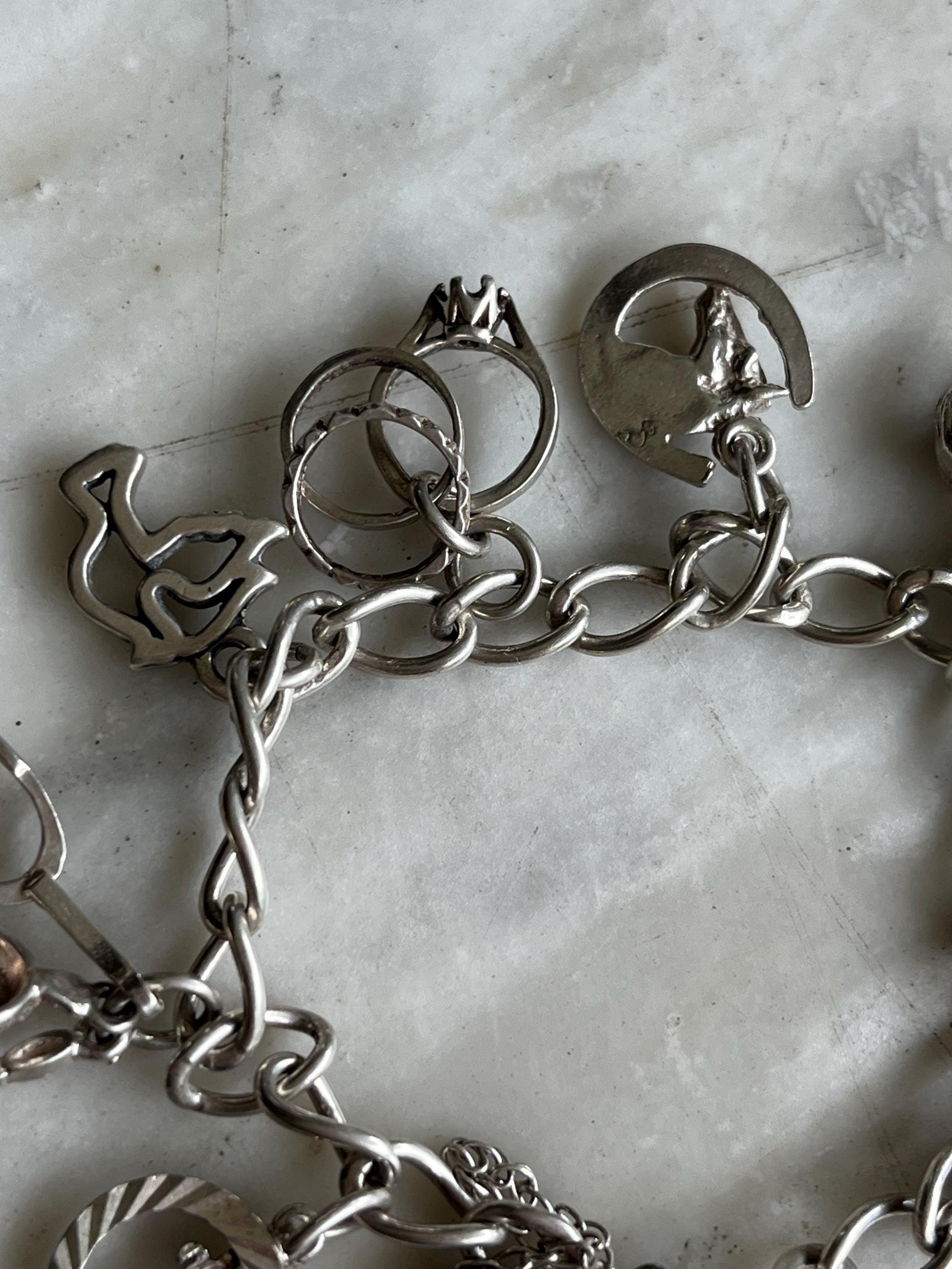 Vintage Girls Silver Charm Bracelet - Etsy