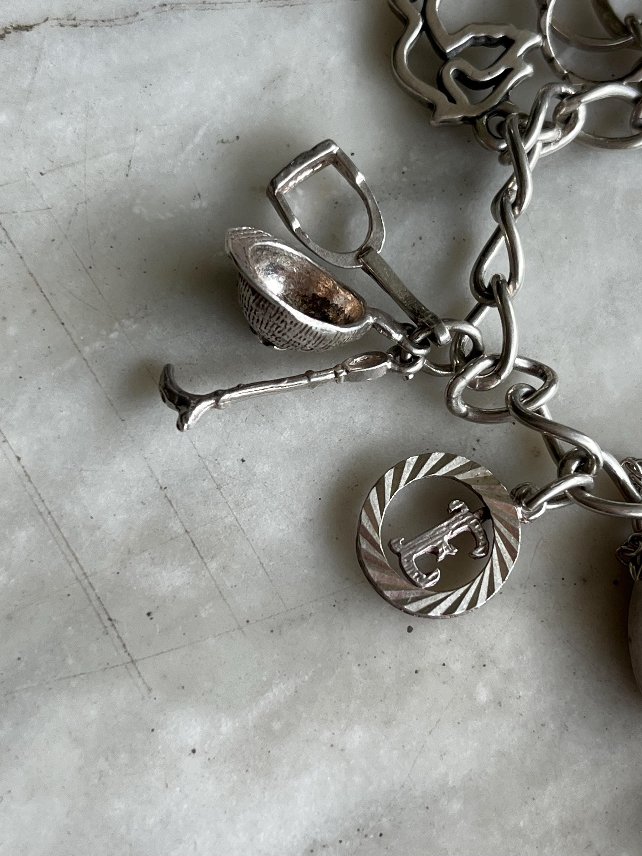 Vintage Girls Silver Charm Bracelet - Etsy