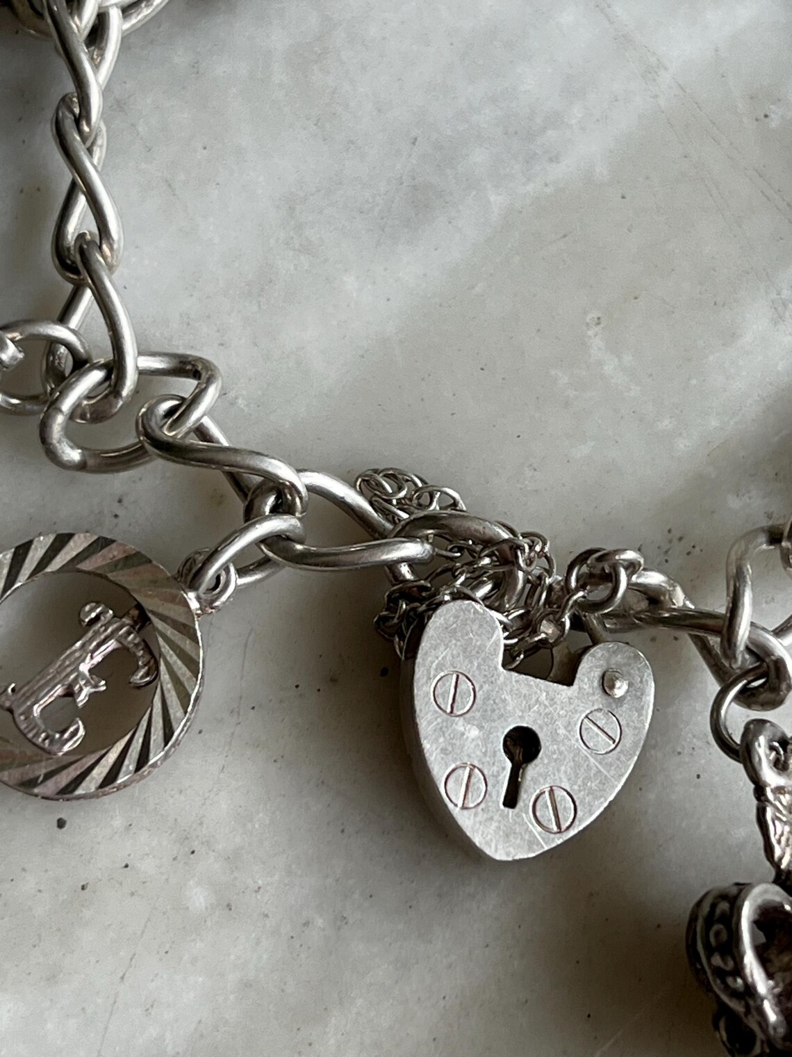 Vintage Girls Silver Charm Bracelet - Etsy
