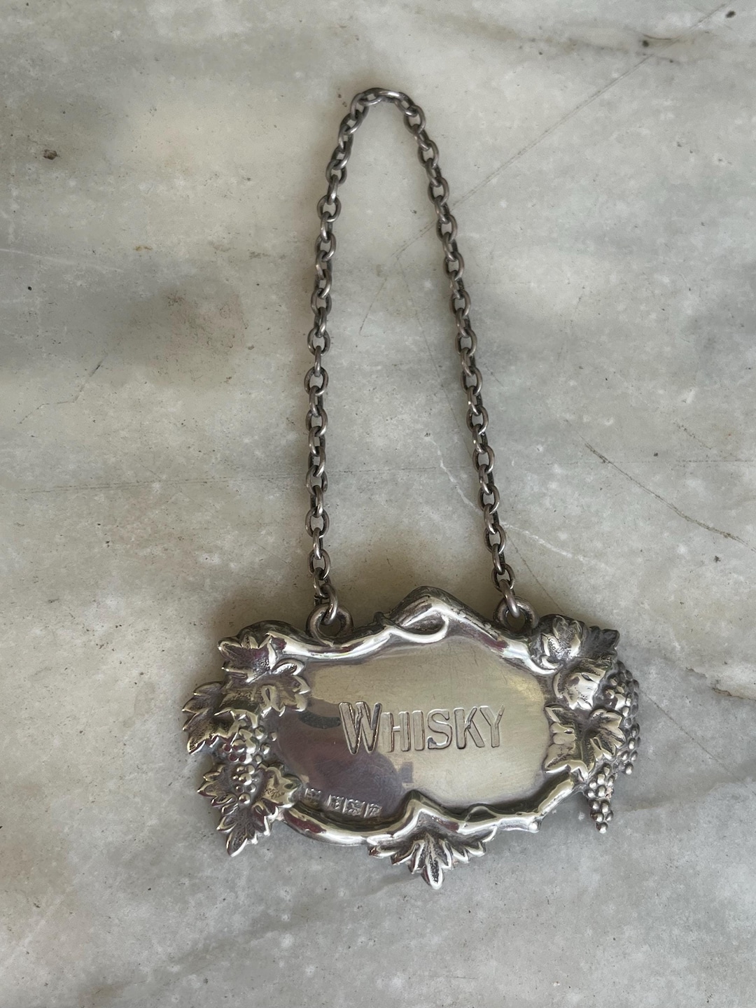 Antique English Silver Whisky Label - Etsy