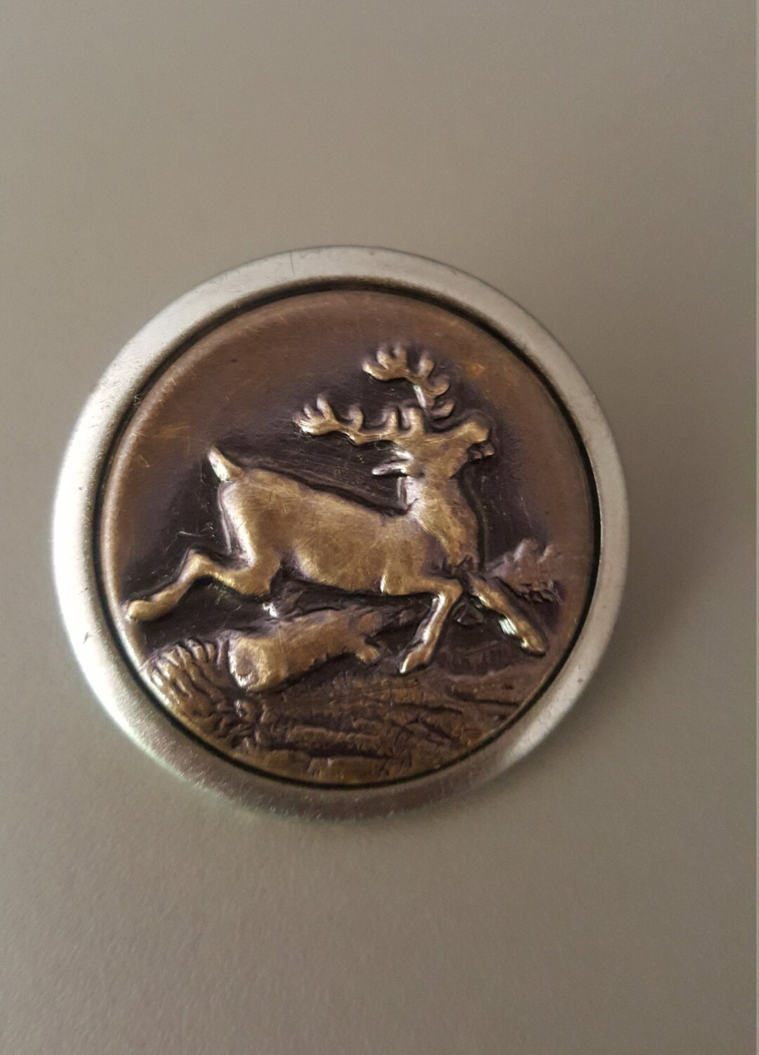 Antique Button Depicting a Stag - Etsy