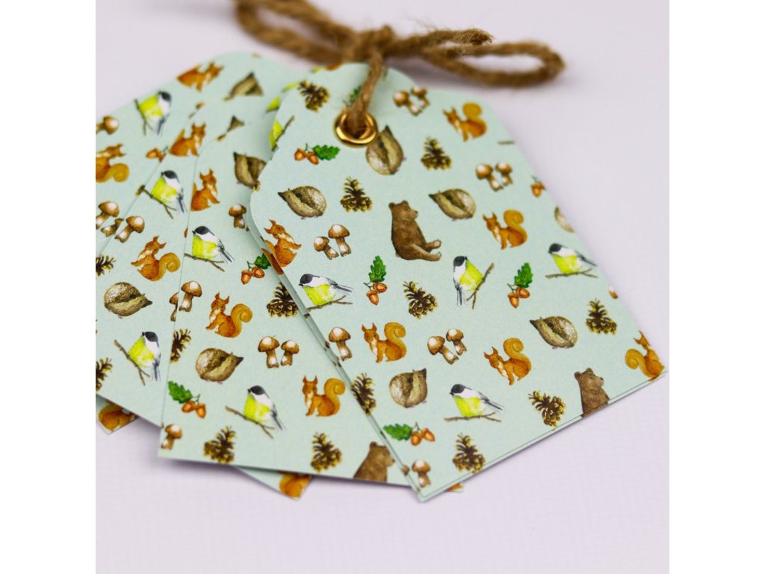 Original Gift Tags With Forest Animals | Cute Paper Nametag | 5 Pieces ...
