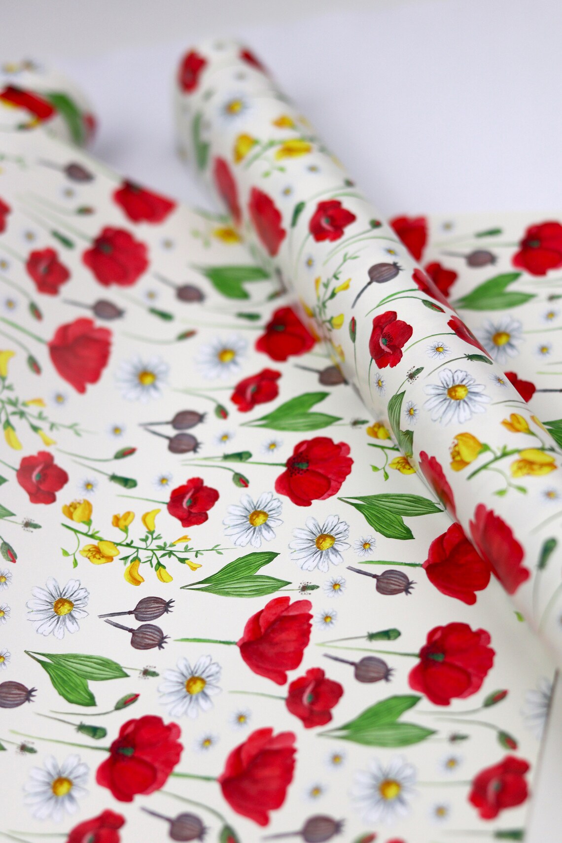 Meadow Themed Wrapping Papper. Gift Wrap With Herbs and Flowers. - Etsy