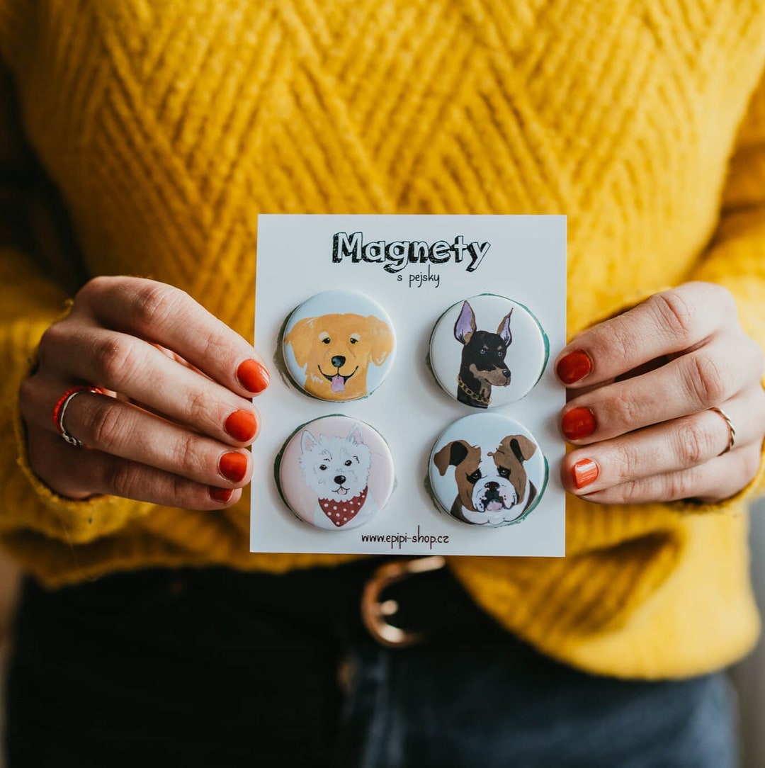 Set of Magnets With Dogs | Cute Fridge Magnets | Set of 4 Magnets ...