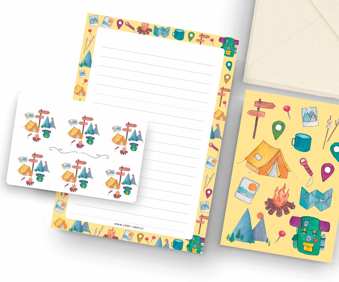 Letter Writing Set | Illustrated Letter Set - Camping Theme | Letter ...