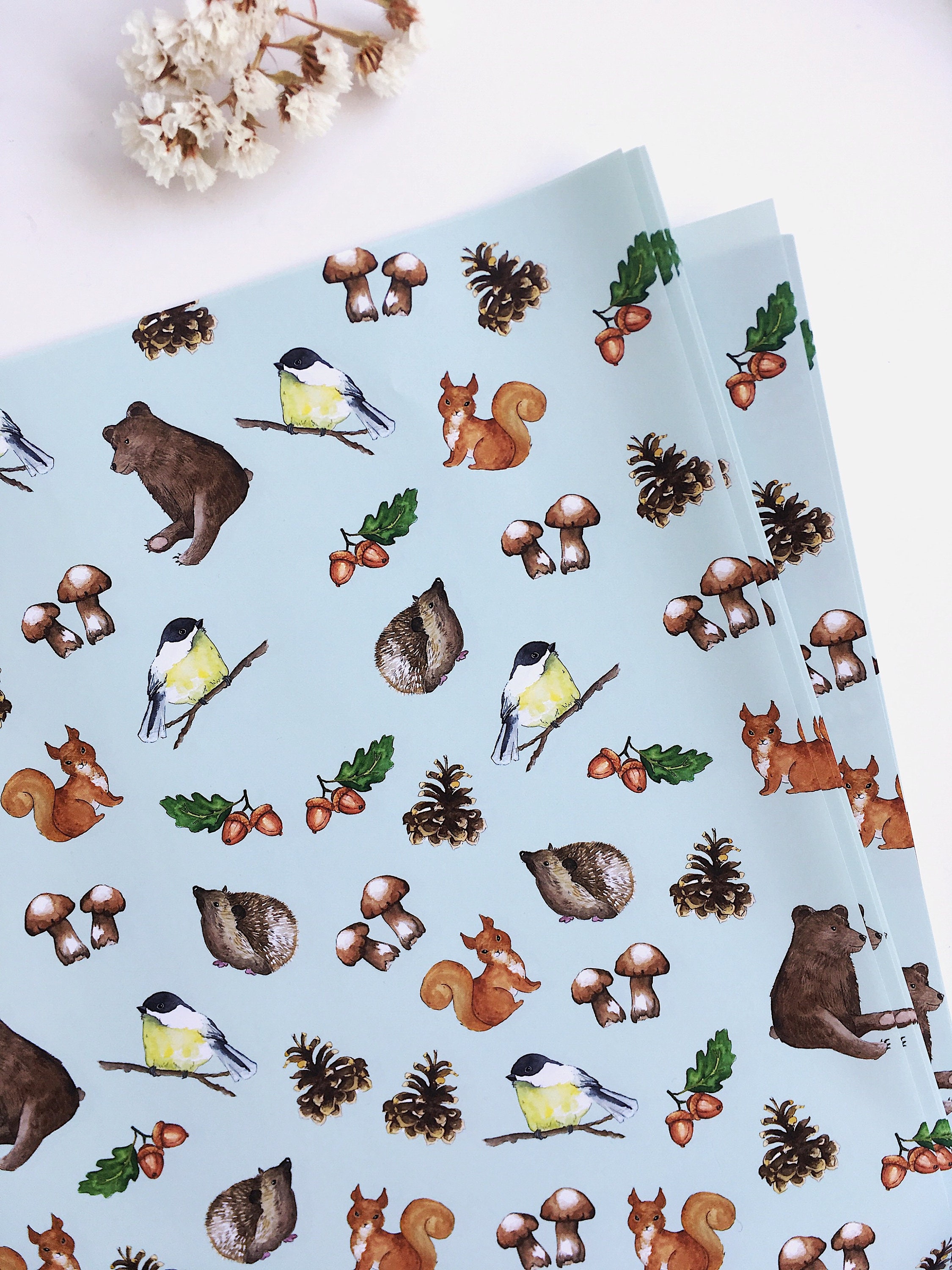 Forest Theme Wrapping Paper. Gift Wrapping Paper. - Etsy