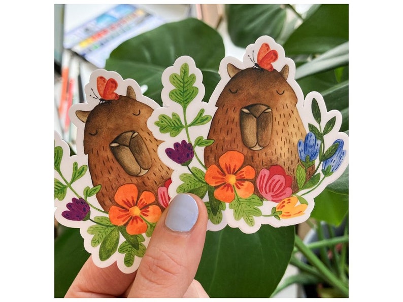 Capybara Sticker - Original Illustration. Single Sticker. PVC Sticker ...