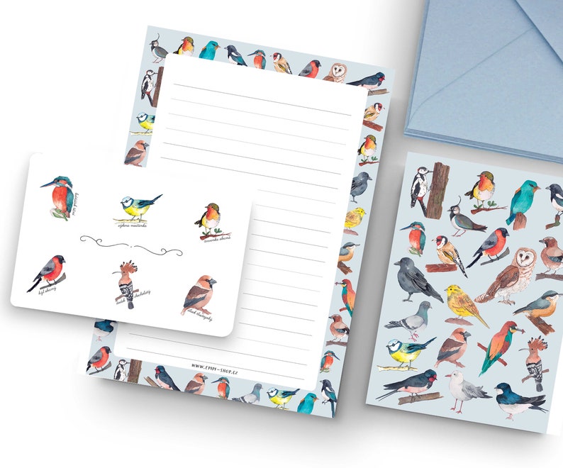 Letter Writing Set | Illustrated Letter Set - Colourful Birds | Letter ...