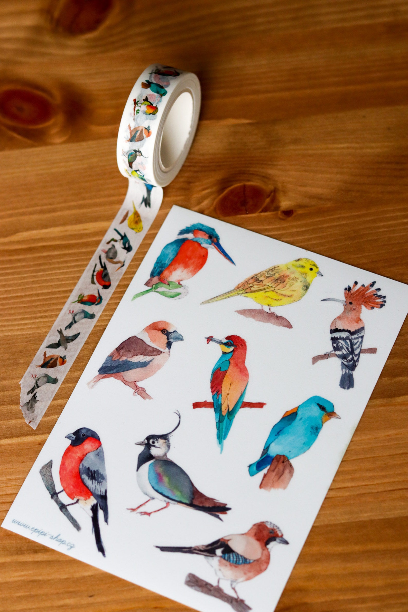 Birds PVC Stickers. Original Aquarelle Illustration. 9 Stickers/sheet ...