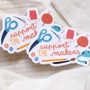Support the Makers - Original Illustration. Single Sticker. PVC Sticker ...