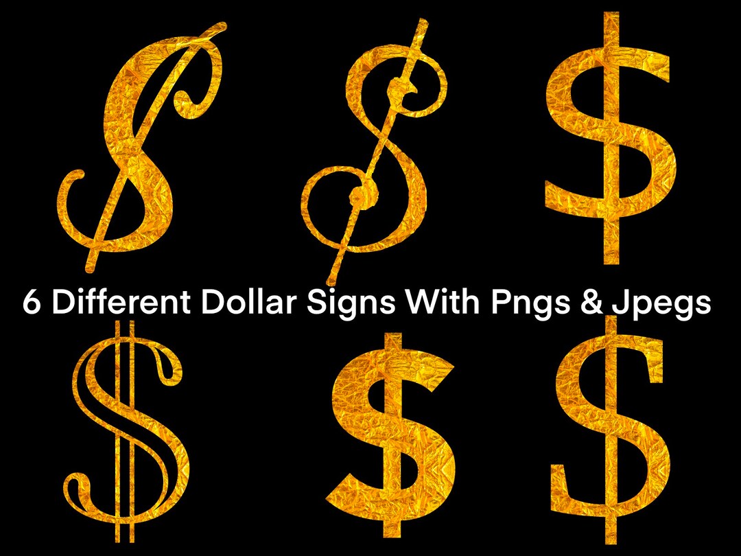 Dollar Sign Png Gold Dollar Sign Design Bundles Money Bill - Etsy Australia