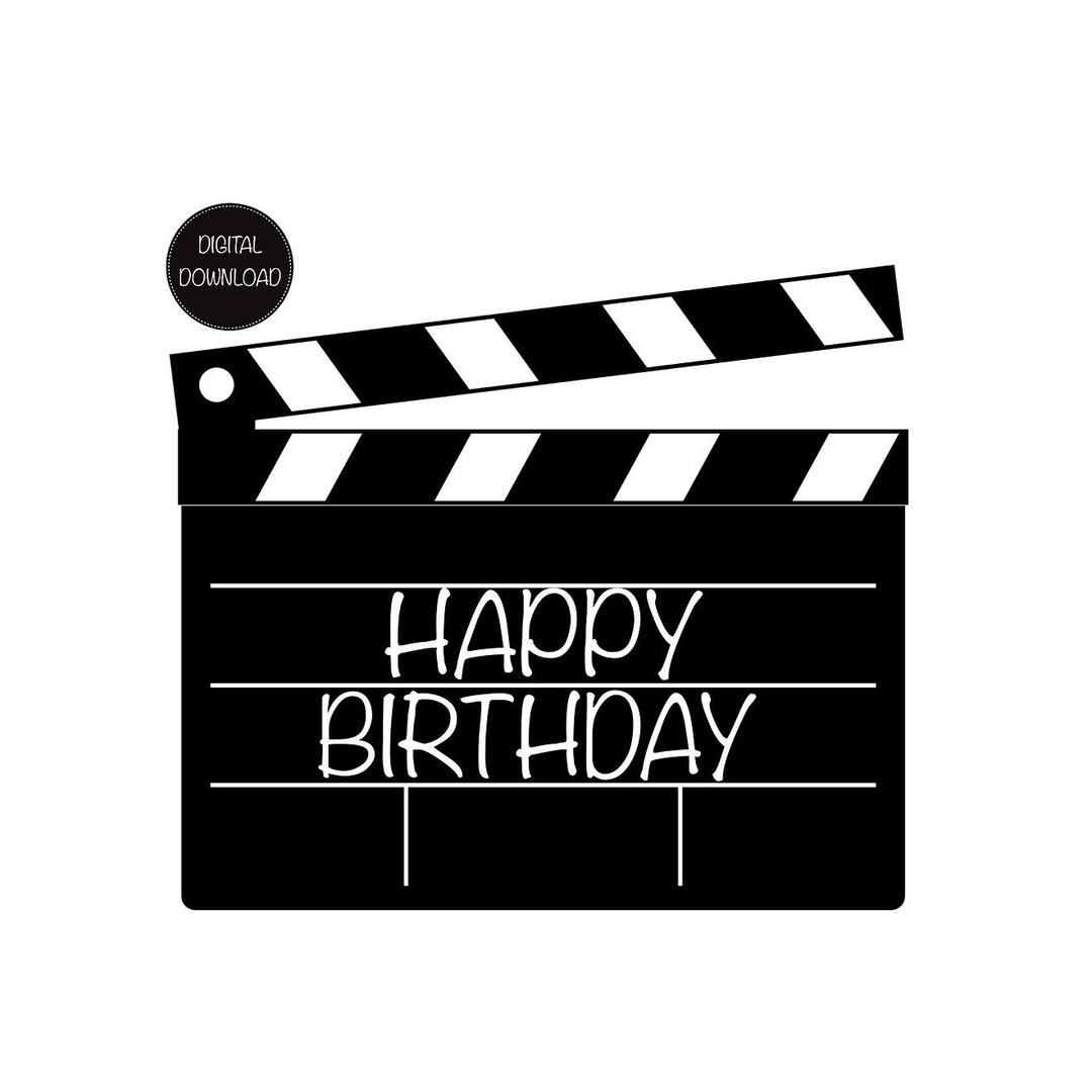 Cake Topper Birthday Clapperboard Clapper Birthday Cake - Etsy