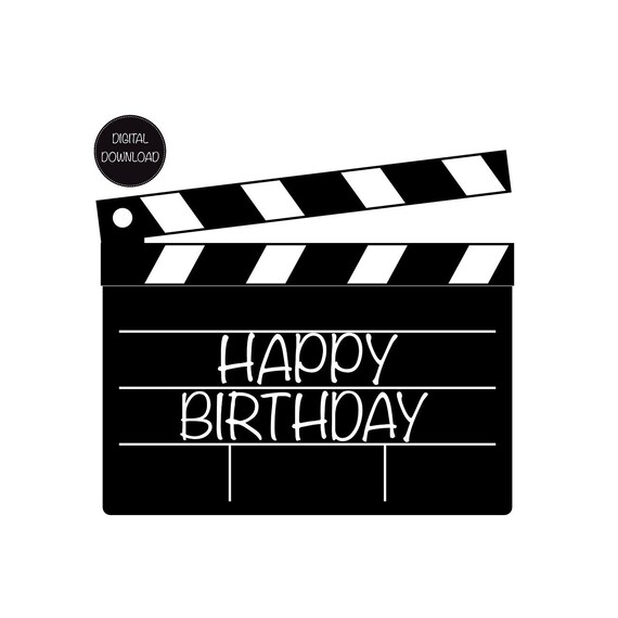 Cake Topper Birthday Clapperboard Clapper Birthday Cake | Etsy