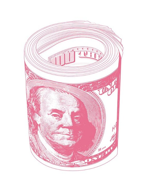 Pink Dollar Bills Clip Art