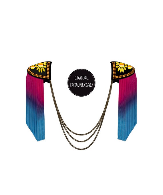 Epaulettes Chain Epaulet Ombre Fringe Tassel Epaulettes - Etsy