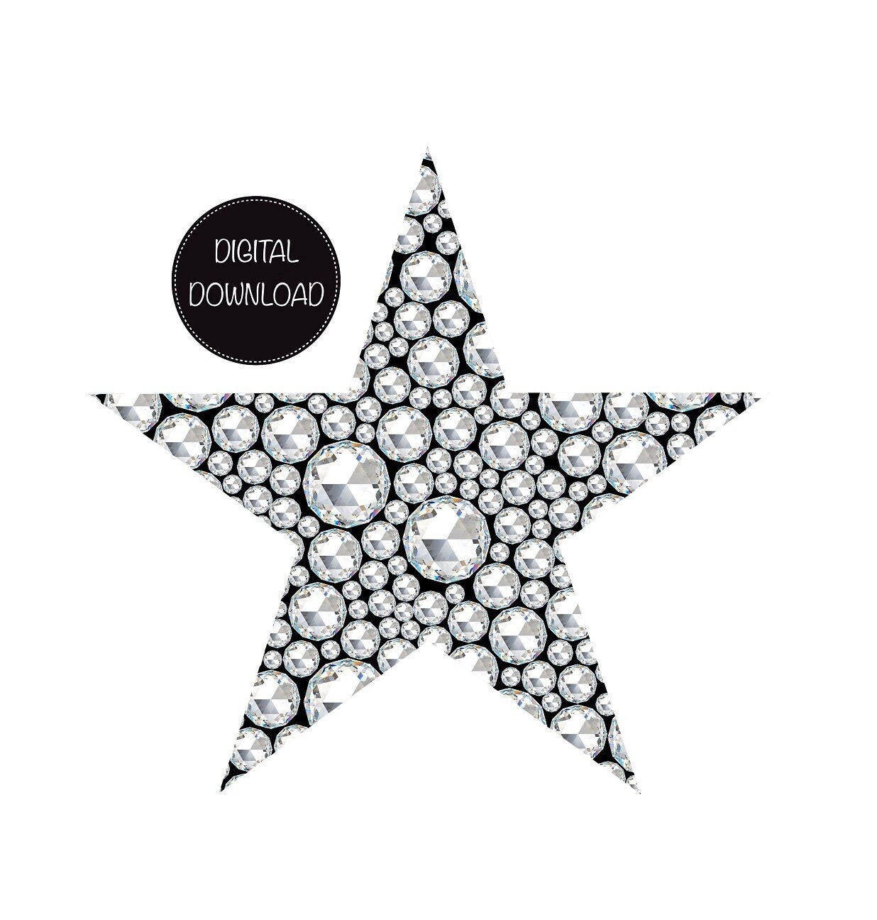 Diamond Star Clipart Black