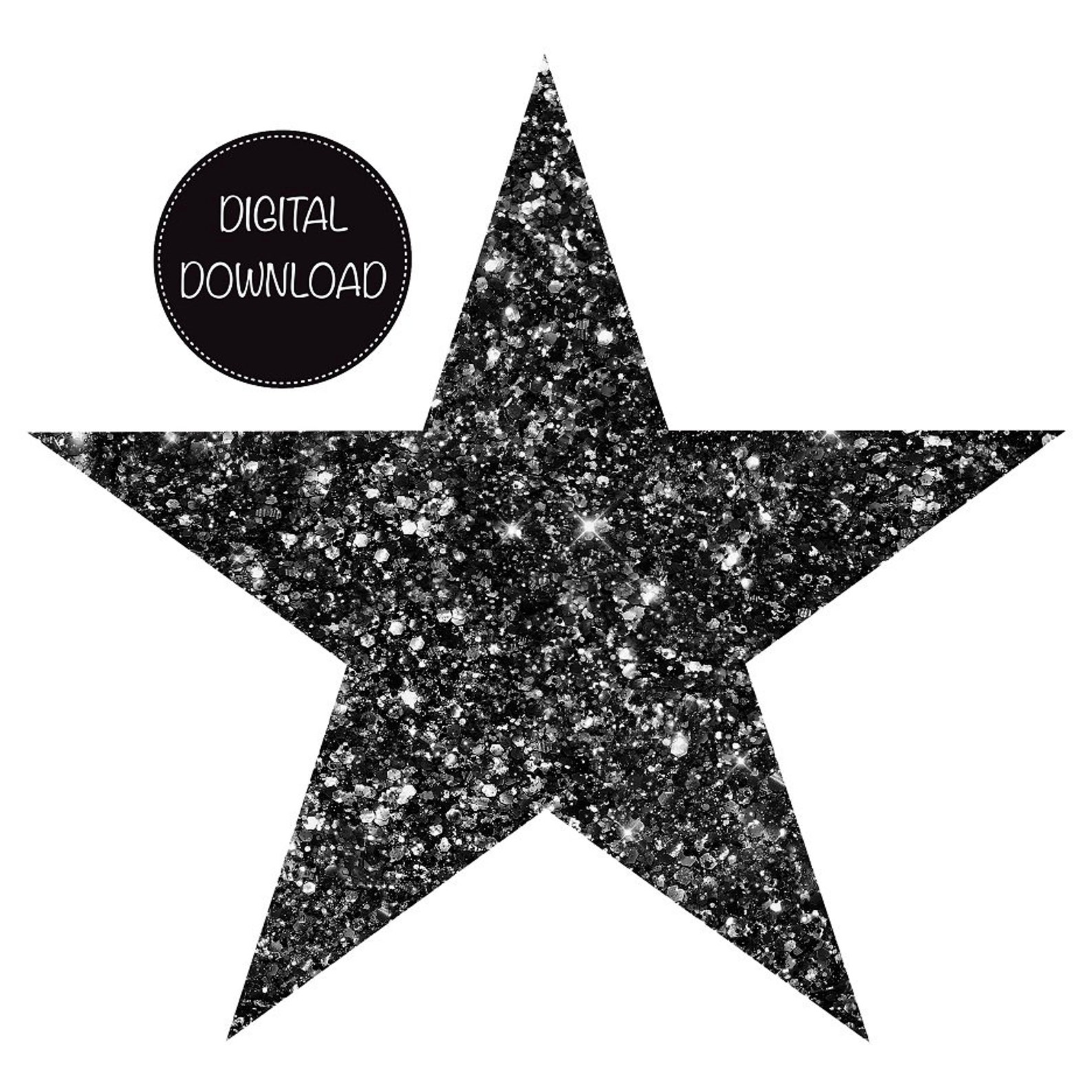Star Png Black Glitter Star Photo Overlay Star Clipart - Etsy