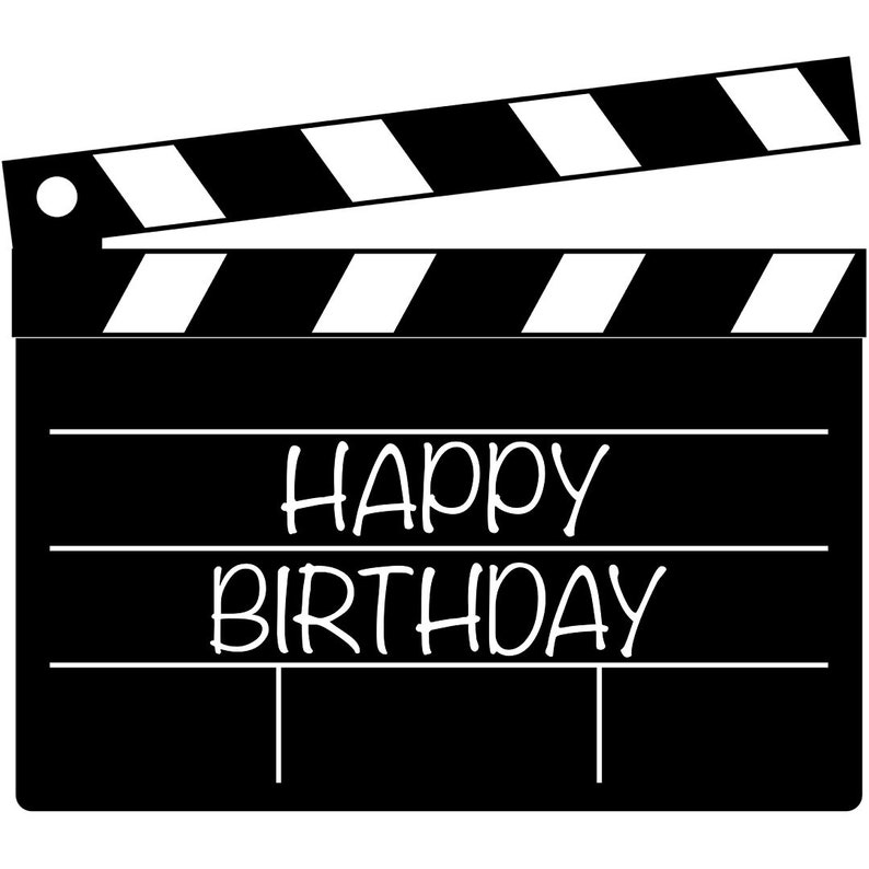 Cake Topper Birthday Clapperboard Clapper Birthday Cake - Etsy