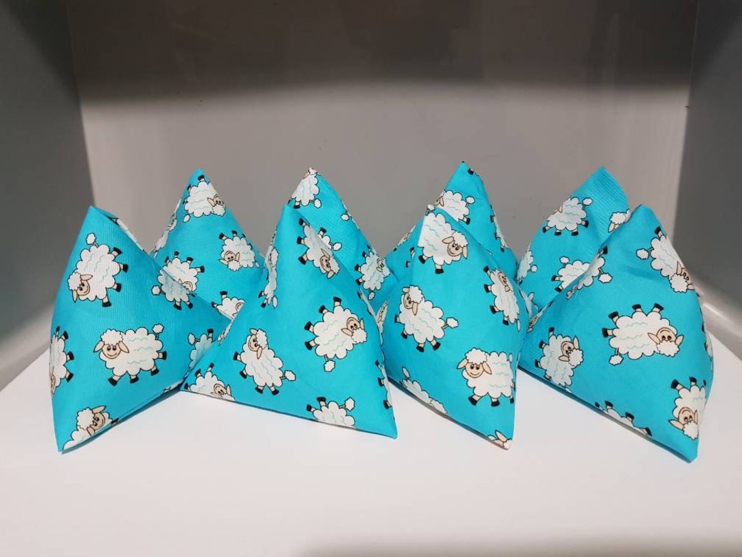 8 X Pyramid Pattern Weights. Blue Material With Cute Sheep - Etsy