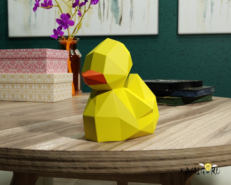 3d Paper DUCK - pdf DIY, Canard Papercraft, Canard en papier 3D, Modèle ...
