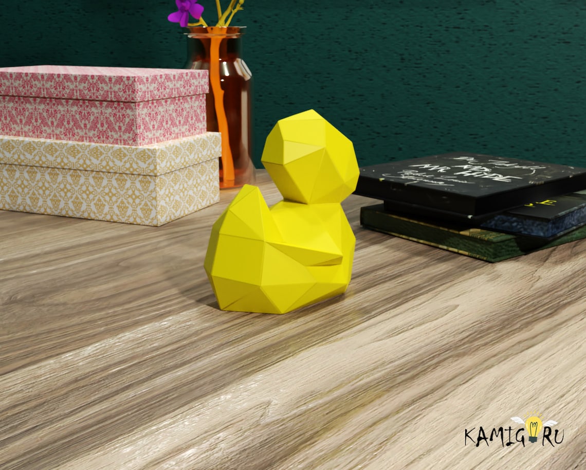 3d Paper DUCK - Pdf DIY, Papercraft Duck, 3d Paper Duck, Low Poly ...