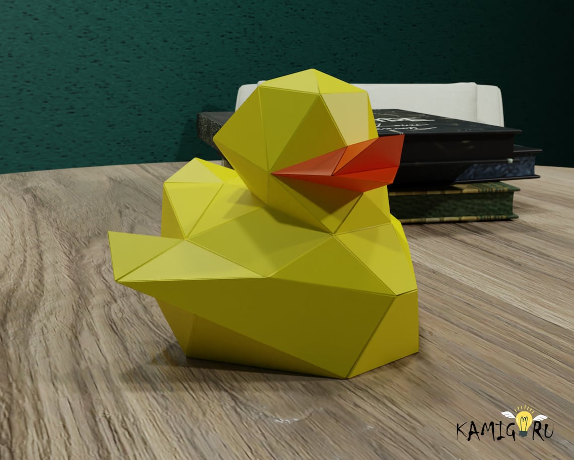 PATO de papel pdf DIY, Pato papercraft, Pato de papel 3d, Pato de ...