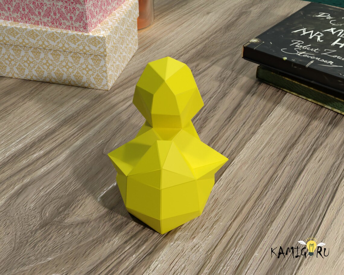 3d Paper DUCK - Pdf DIY, Papercraft Duck, 3d Paper Duck, Low Poly ...