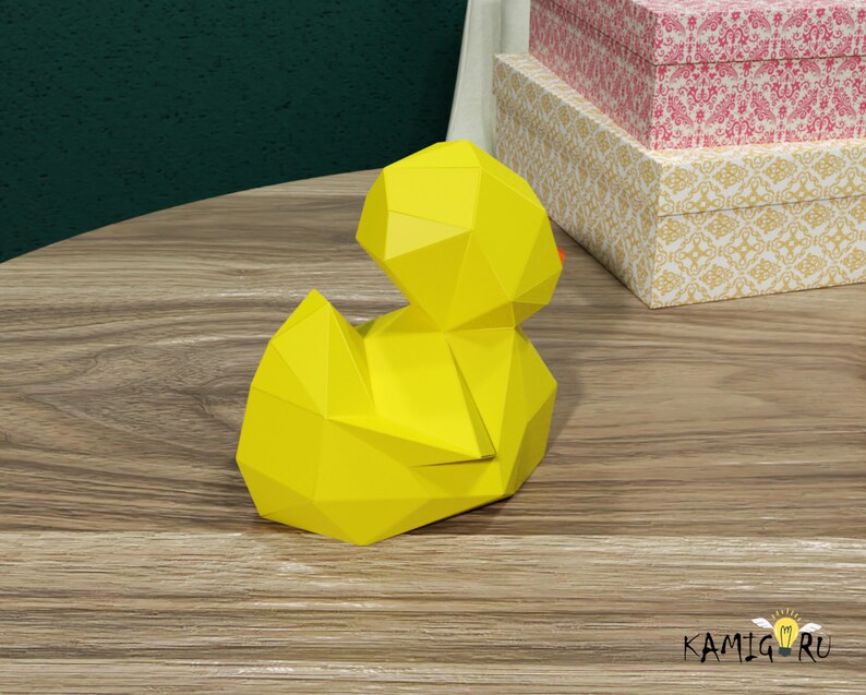 3d Paper DUCK - Pdf DIY, Papercraft Duck, 3d Paper Duck, Low Poly ...