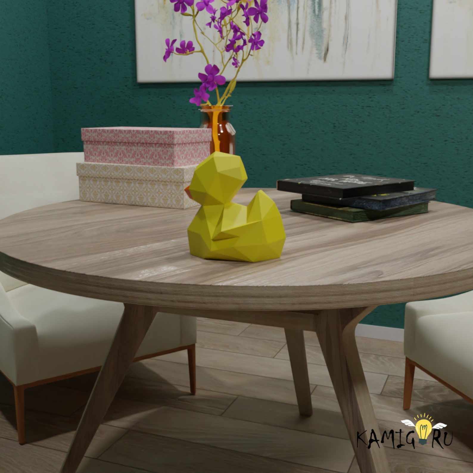 3d Paper DUCK - Pdf DIY, Papercraft Duck, 3d Paper Duck, Low Poly ...