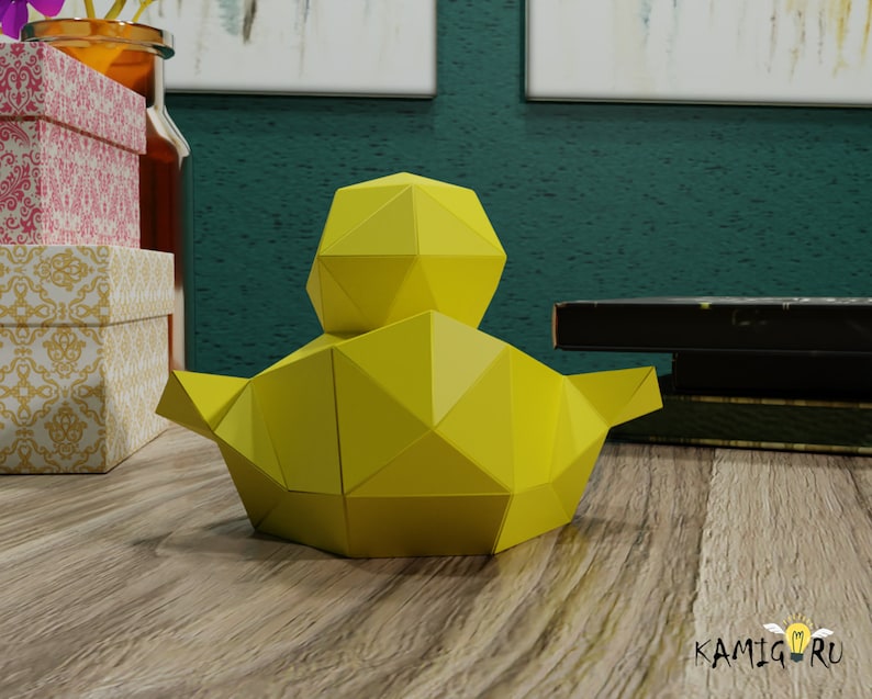 Paper DUCK Pdf DIY, Papercraft Duck, 3d Paper Duck, Low Poly Sculpture ...
