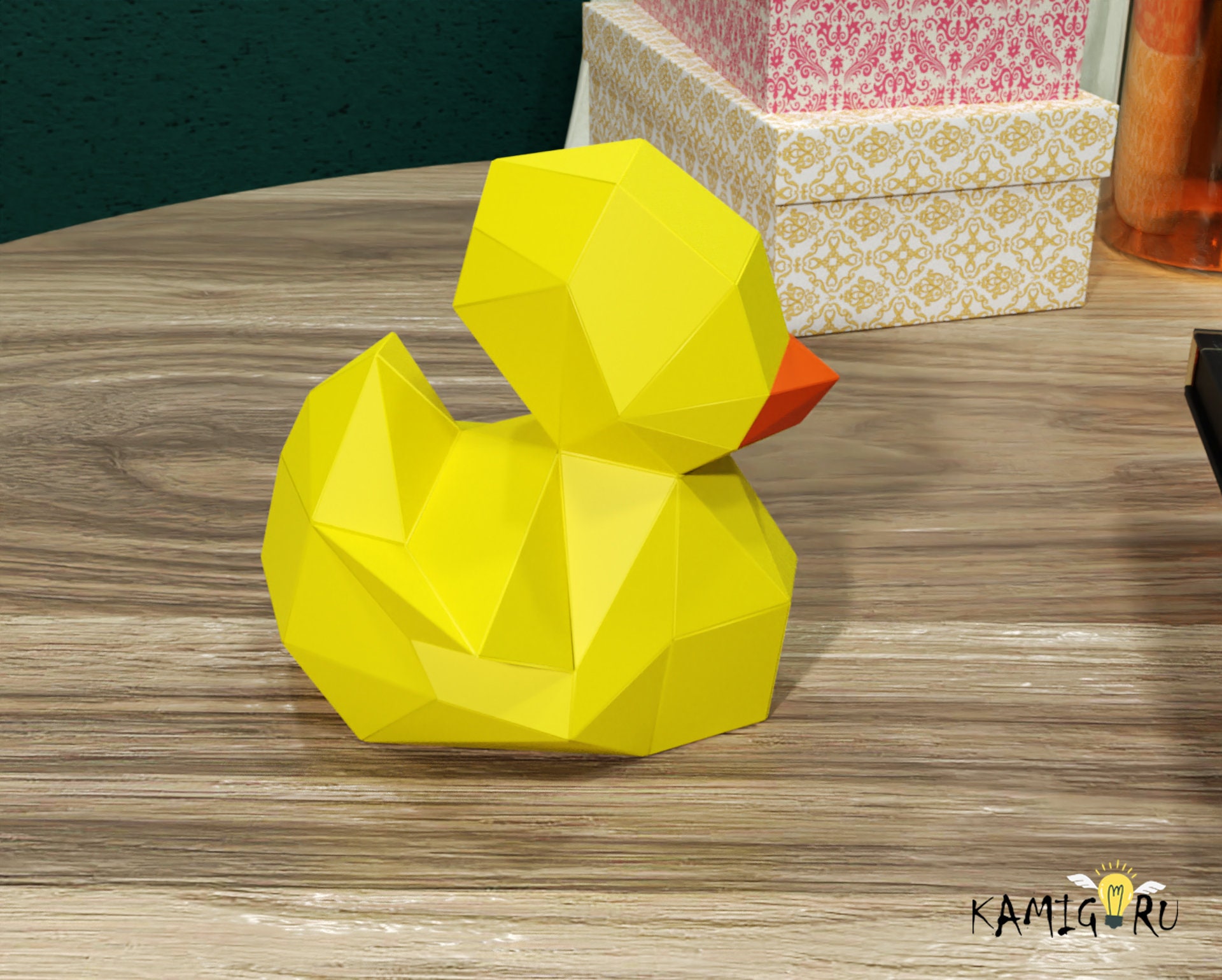 3d Paper DUCK - Pdf DIY, Papercraft Duck, 3d Paper Duck, Low Poly ...