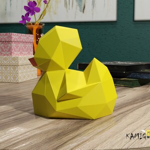 3d Paper DUCK - Pdf DIY, Papercraft Duck, 3d Paper Duck, Low Poly ...