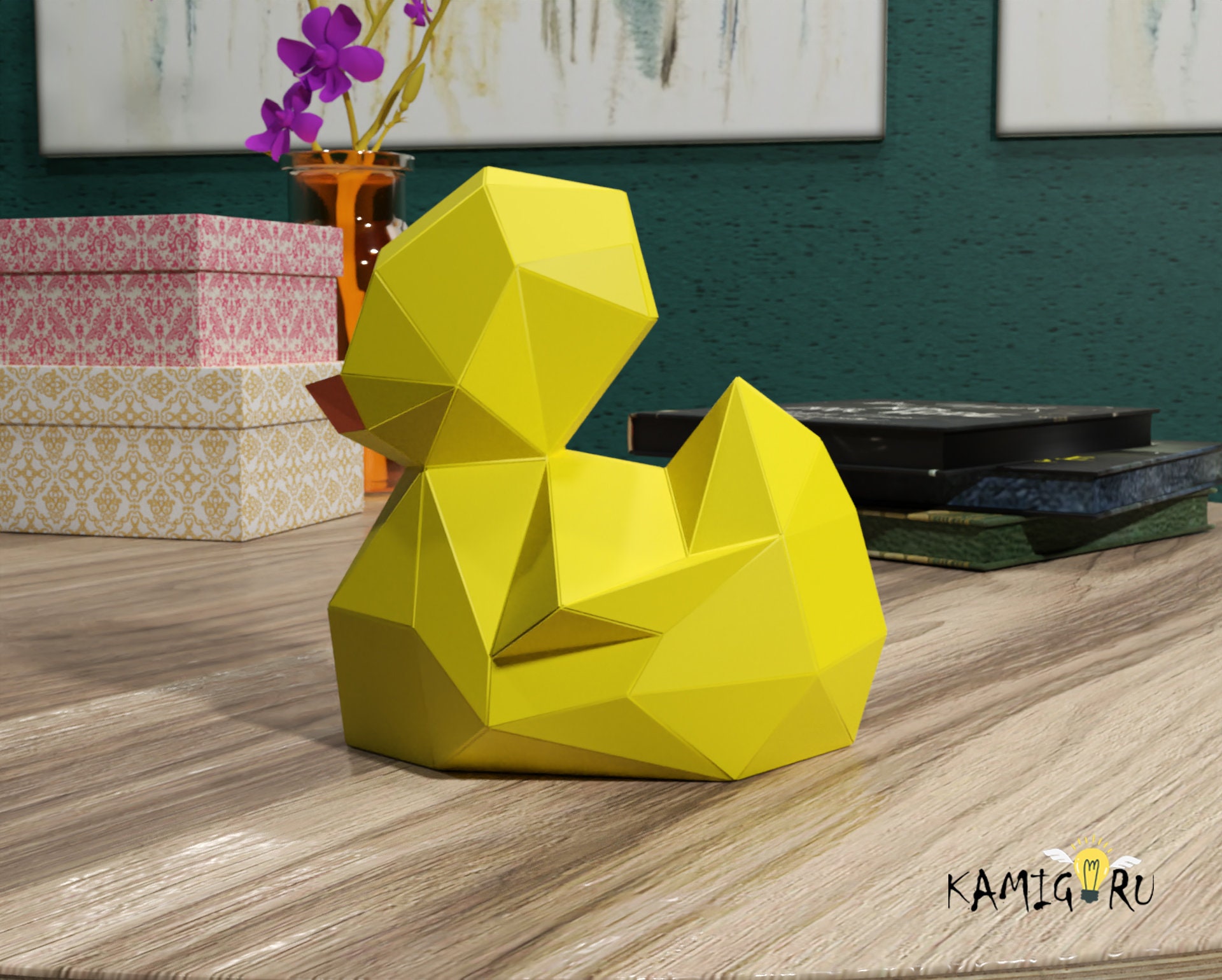 3d Paper DUCK - Pdf DIY, Papercraft Duck, 3d Paper Duck, Low Poly ...