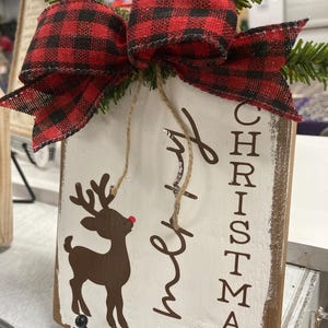 Handcrafted Rudolph Christmas Sign: Red Nosed Reindeer Decor - Etsy