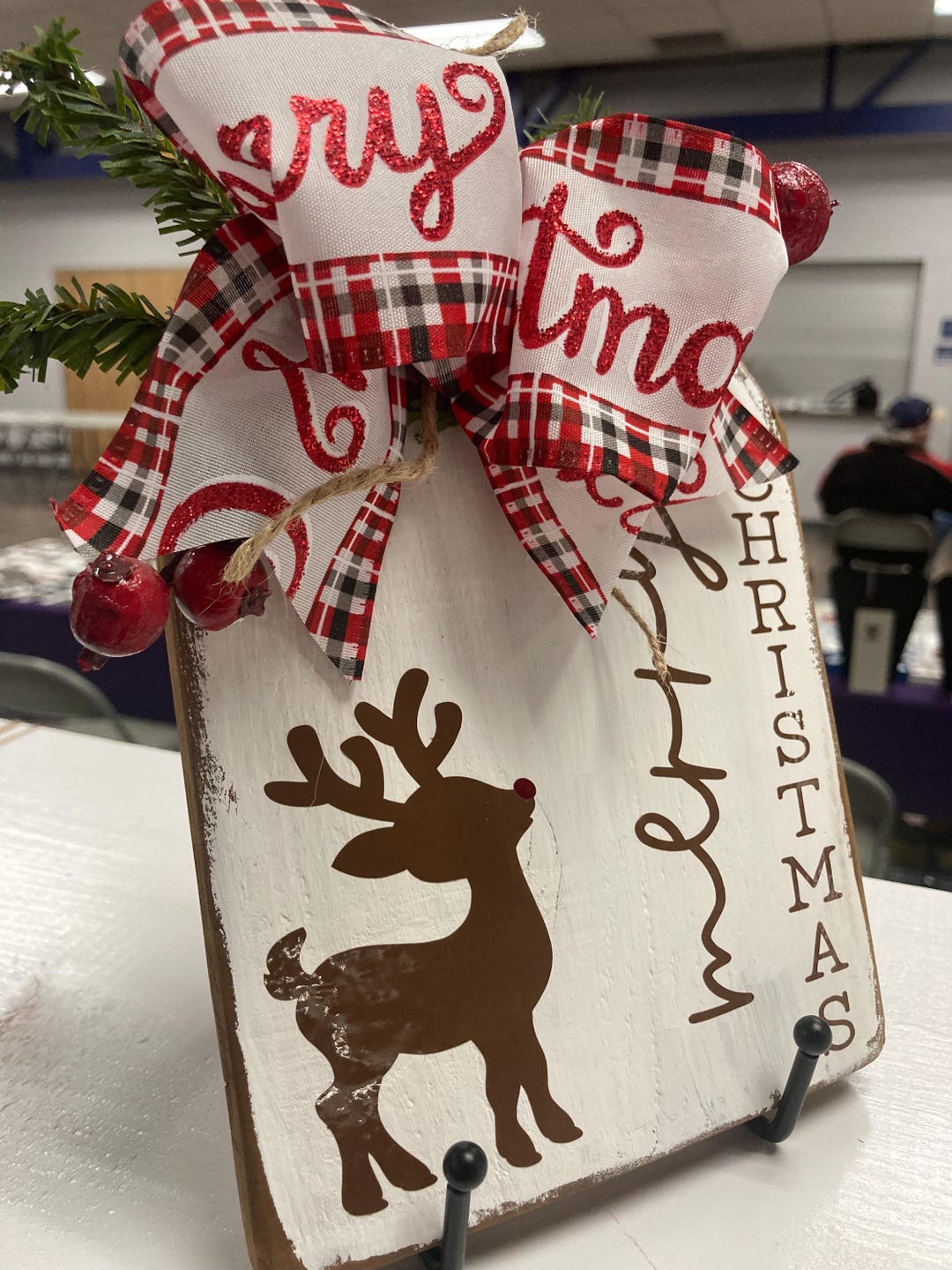Rustic Reindeer Christmas Ornament | Rudolph Gift Tag Ornament ...