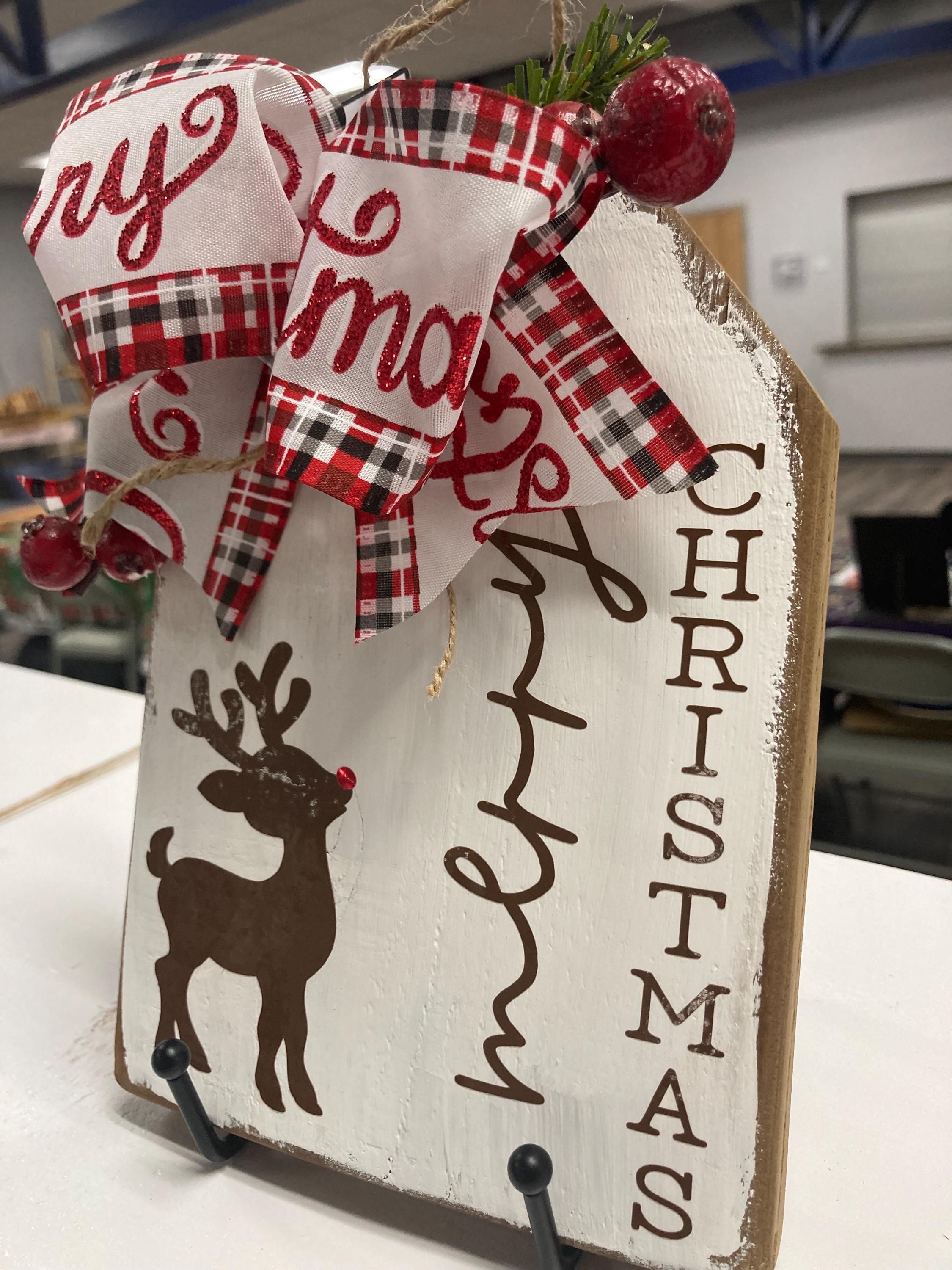 Handcrafted Rudolph Christmas Sign: Red Nosed Reindeer Decor - Etsy