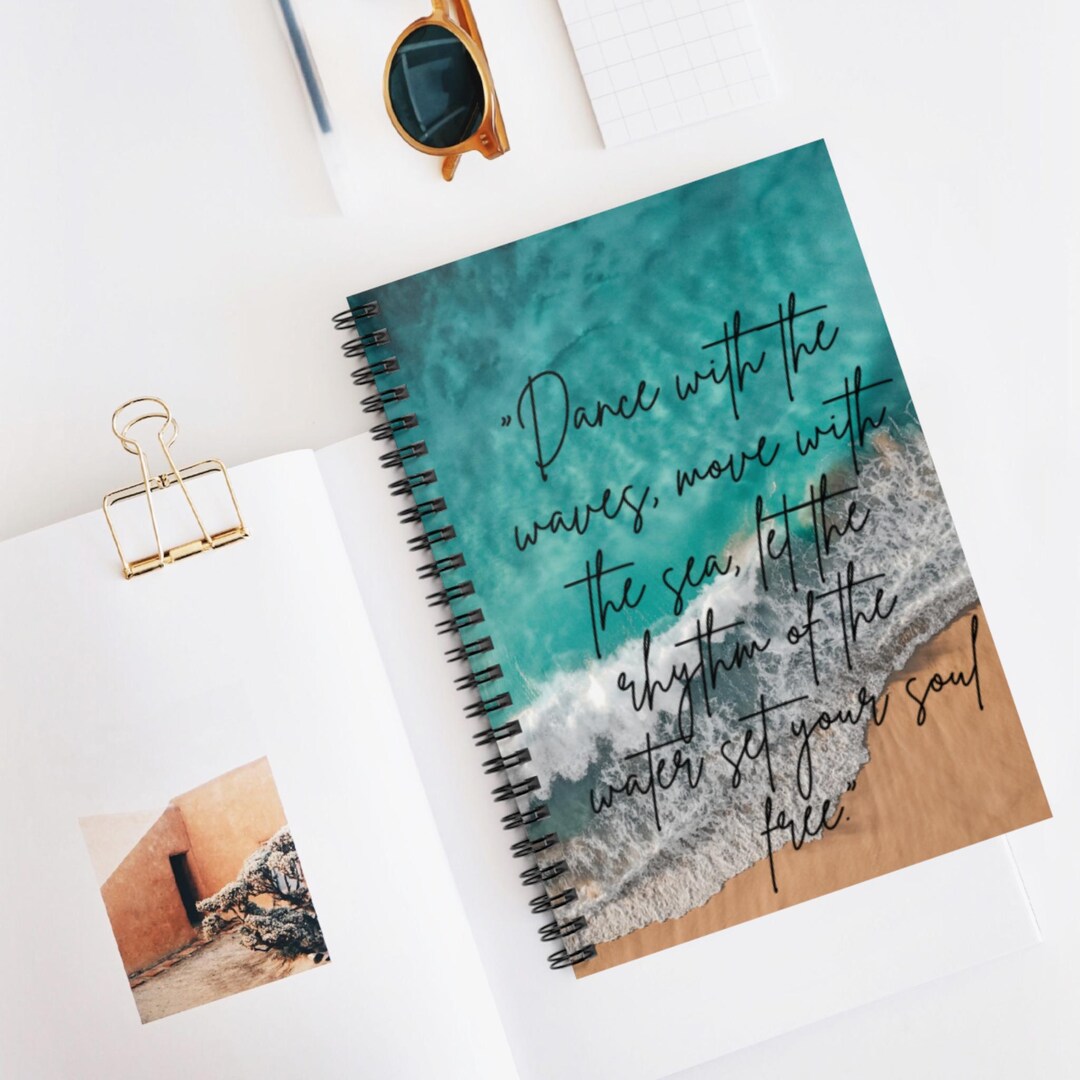 Spiral Notebook Ocean Waves Ruled Line, Journal, Ocean Themed Notepad ...