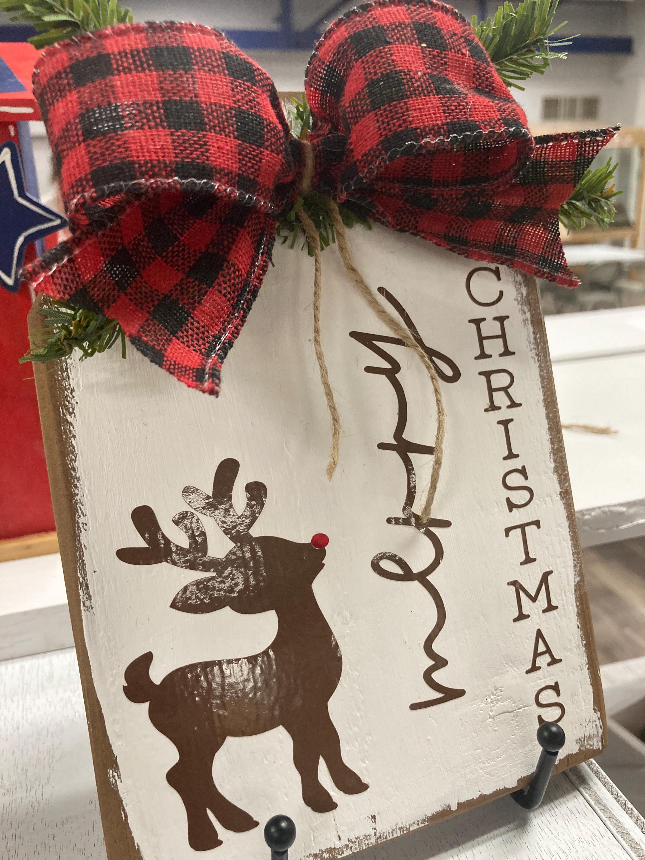 Handcrafted Rudolph Christmas Sign: Red Nosed Reindeer Decor - Etsy