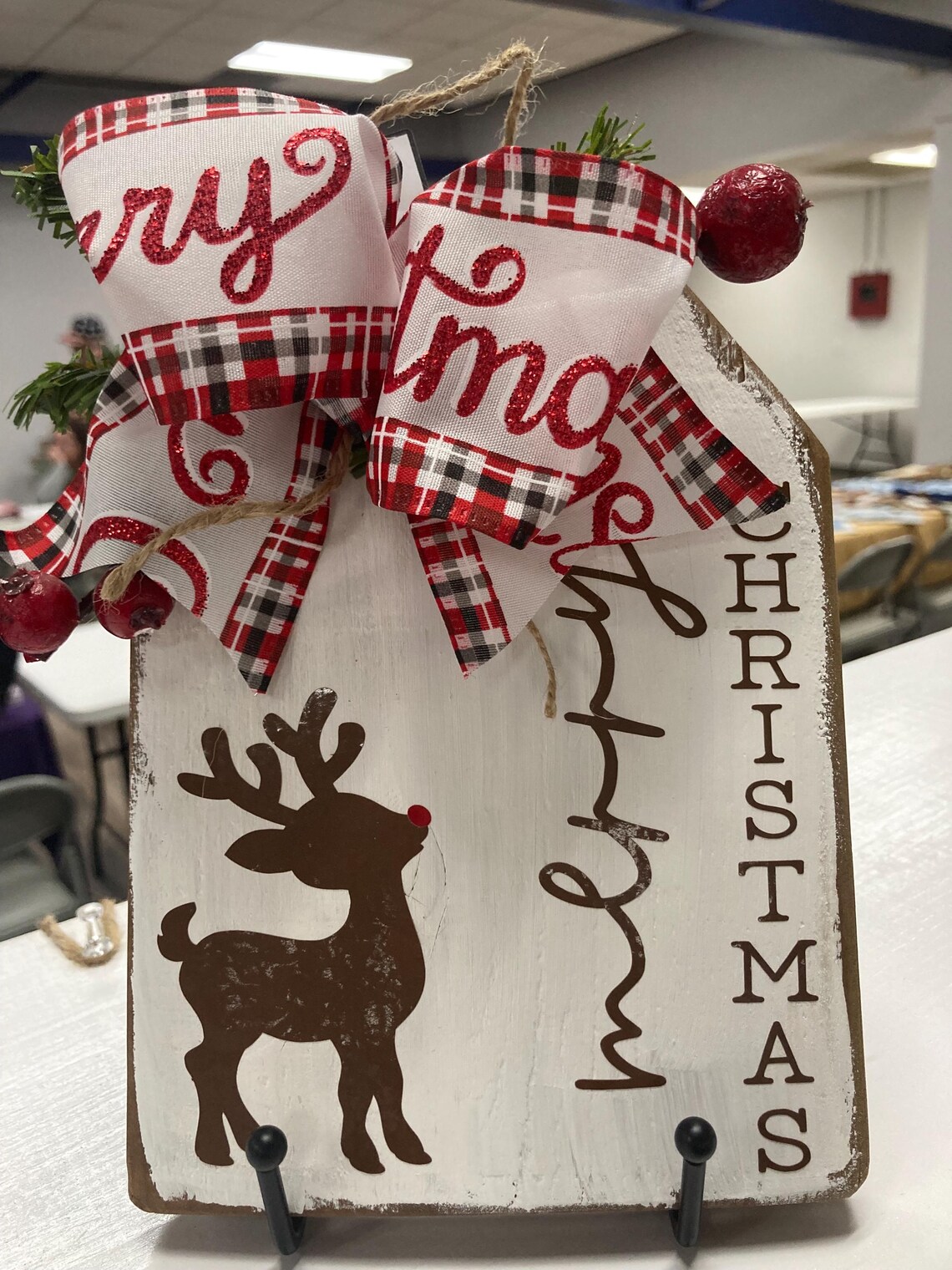 Handcrafted Rudolph Christmas Sign: Red Nosed Reindeer Decor - Etsy