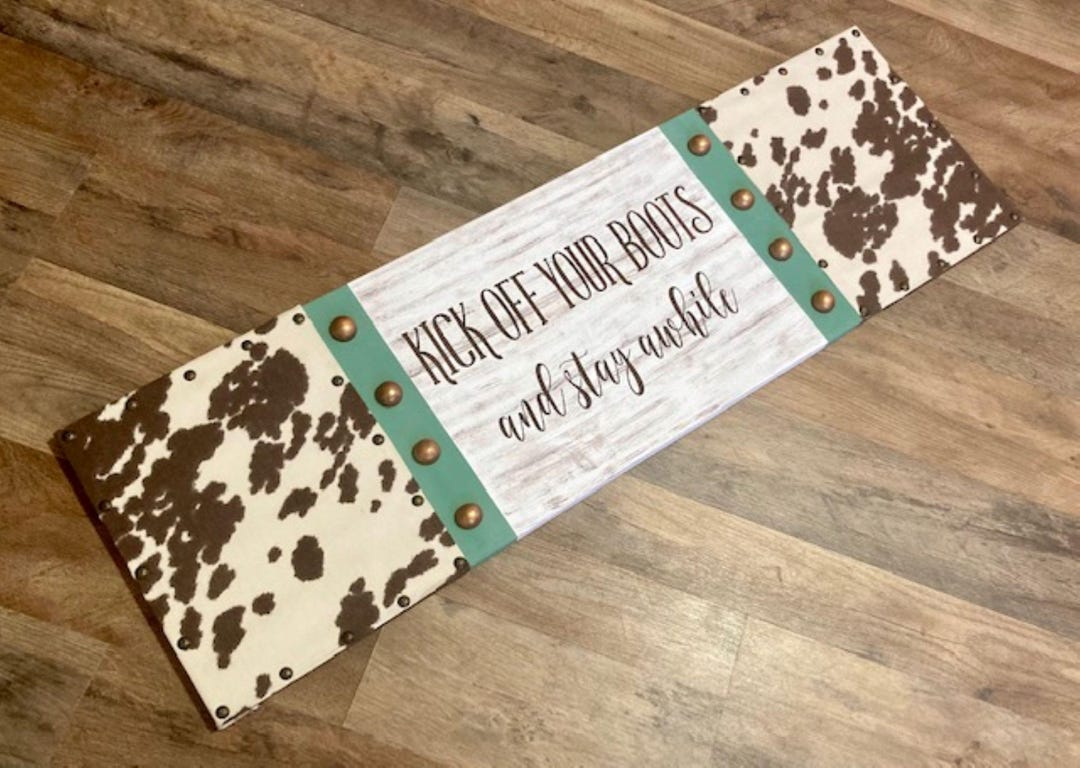 Cowhide Sign – Western Decor, Cowboy Wall Art, Rustic Home Accent - Etsy