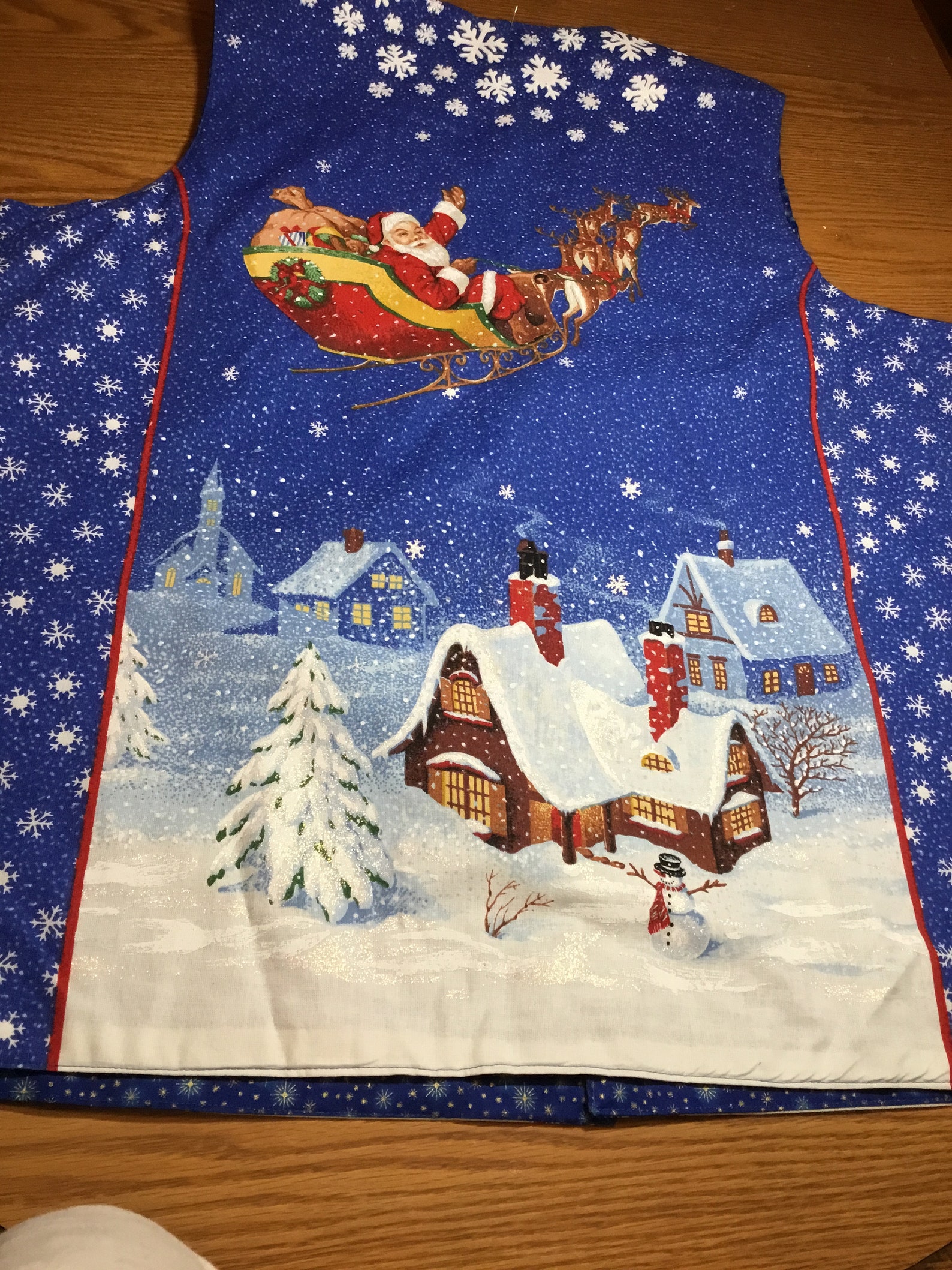 Starry Night Santa and Reindeer Holiday Handmade Novelty - Etsy