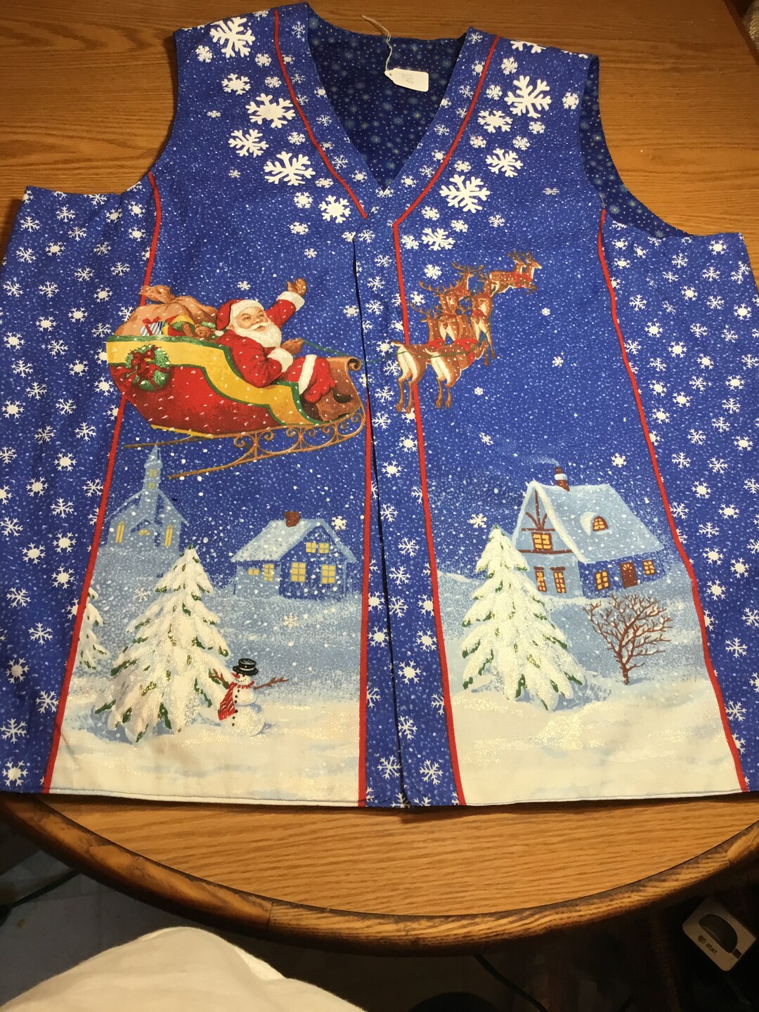 Starry Night Santa and Reindeer Holiday Handmade Novelty - Etsy