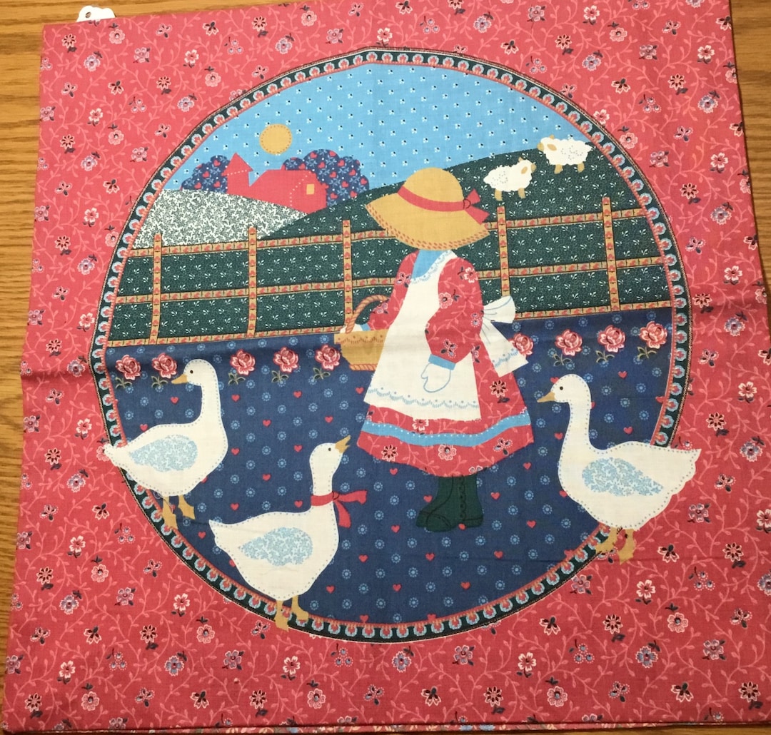 Girl With Geesepink, Pair of Geesebrown, Pair of Geeseblue, Patchwork ...