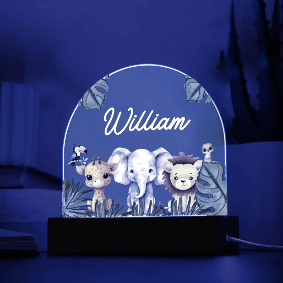 Personalized LED Animal Lamp, Safari Jungle, Birthday Gifts for Kids ...