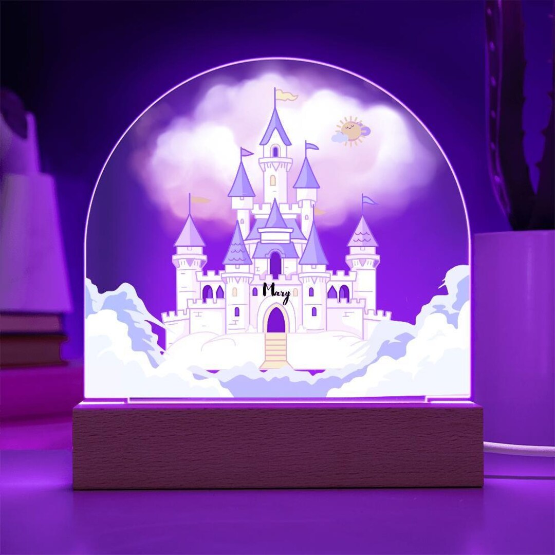 Personalized Castle Night Light for Girl, Custom Fairy Tale LED Lamp ...