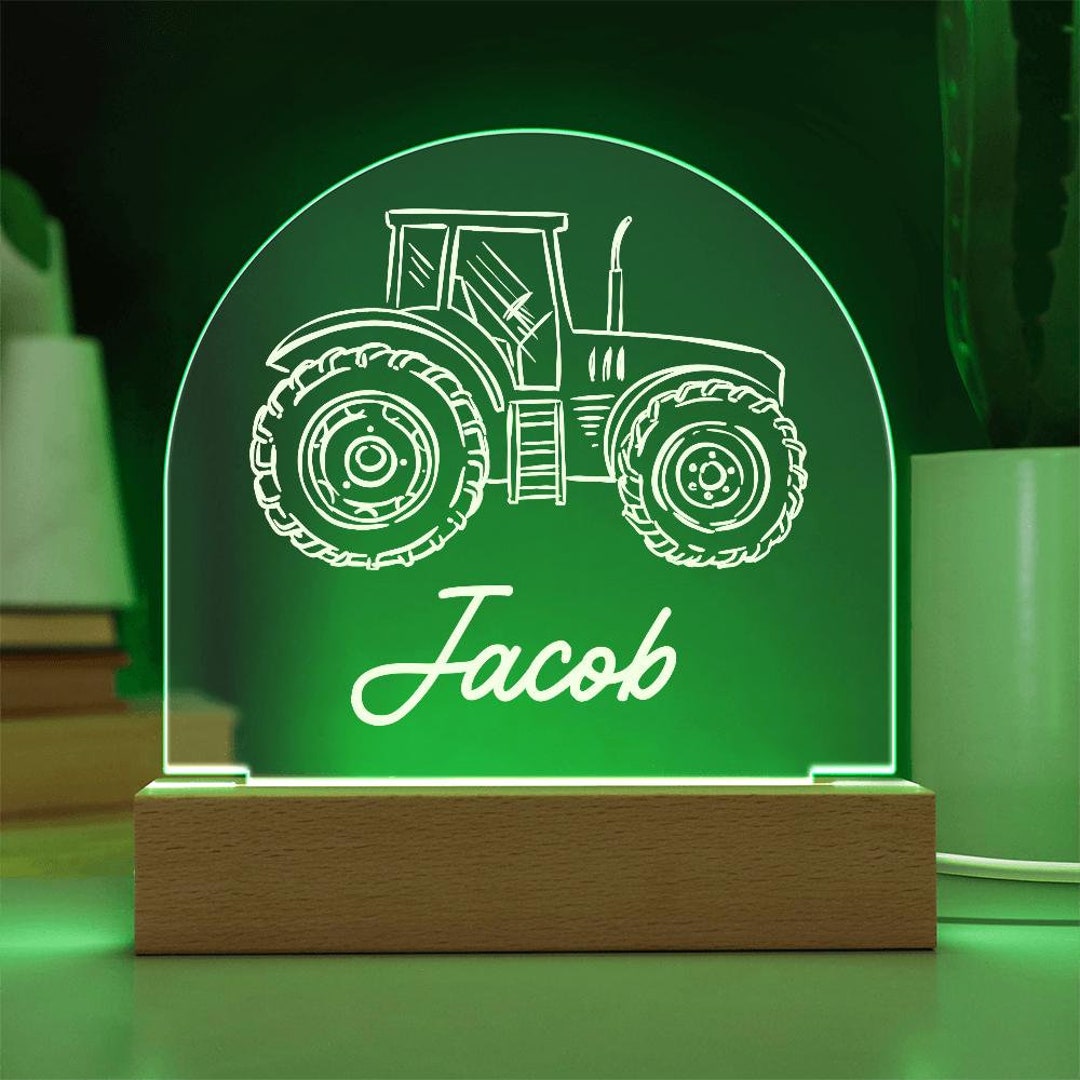 Personalised Tractor Night Light,nursery Decor,kids Gift, Holiday Gift ...