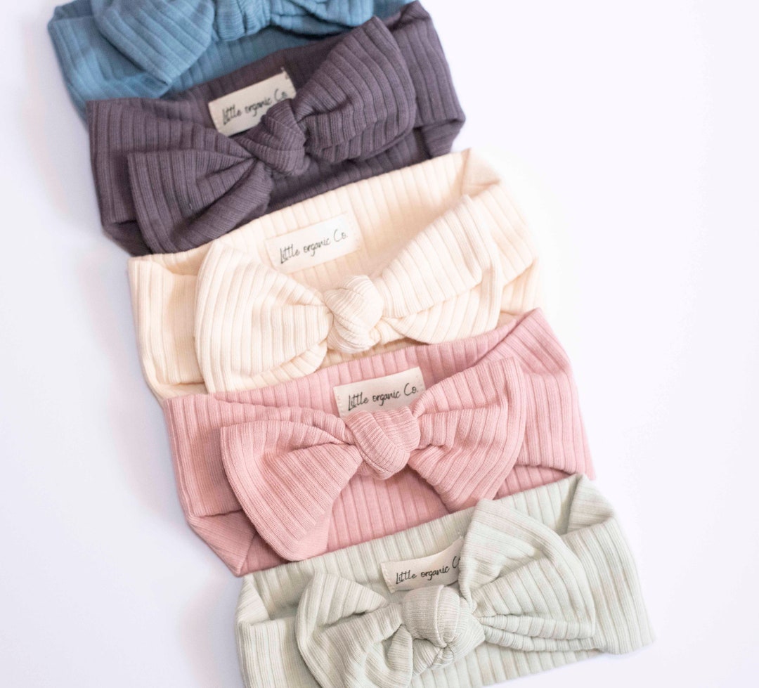 Bundle of 5 Ribbed Bow Headbands, Baby Girl Headbands, Spring Baby Girl ...