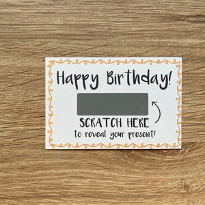 Personalised Birthday Card, Scratch off Reveal Card - Etsy UK