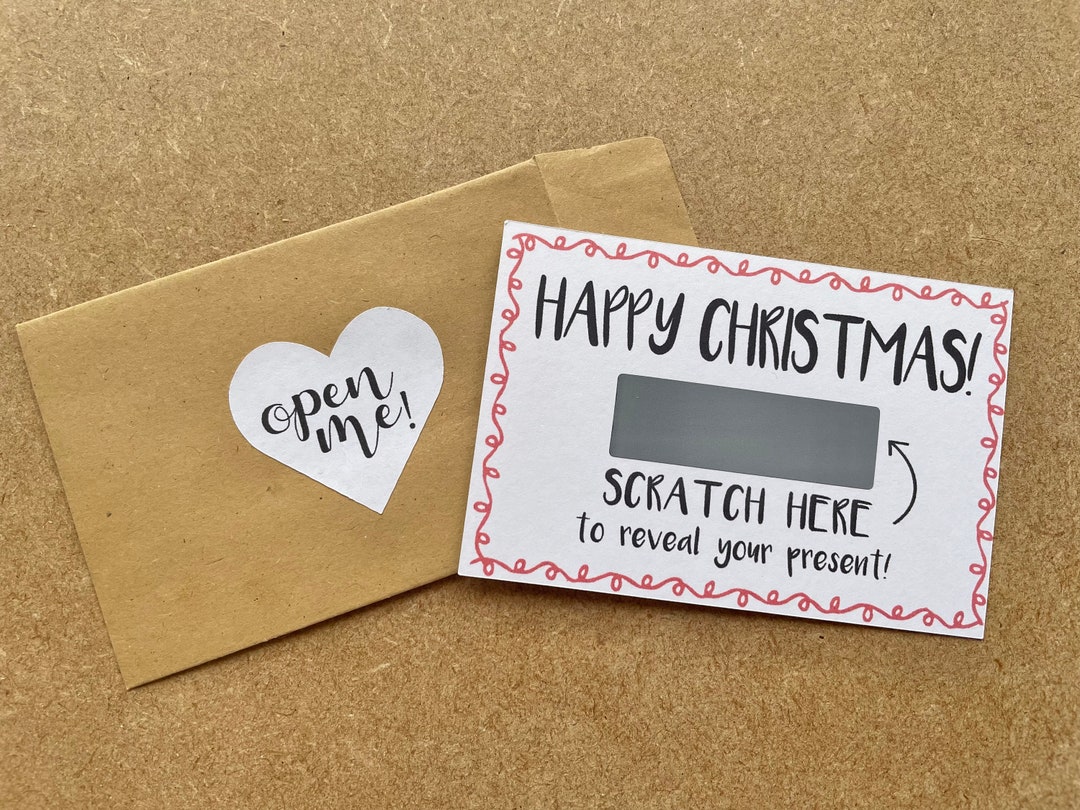 Personalised Christmas Scratch Reveal Card, Xmas Card, Personalised ...