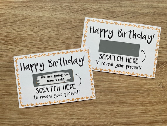 Personalised Birthday Card Scratch off Reveal Card - Etsy UK